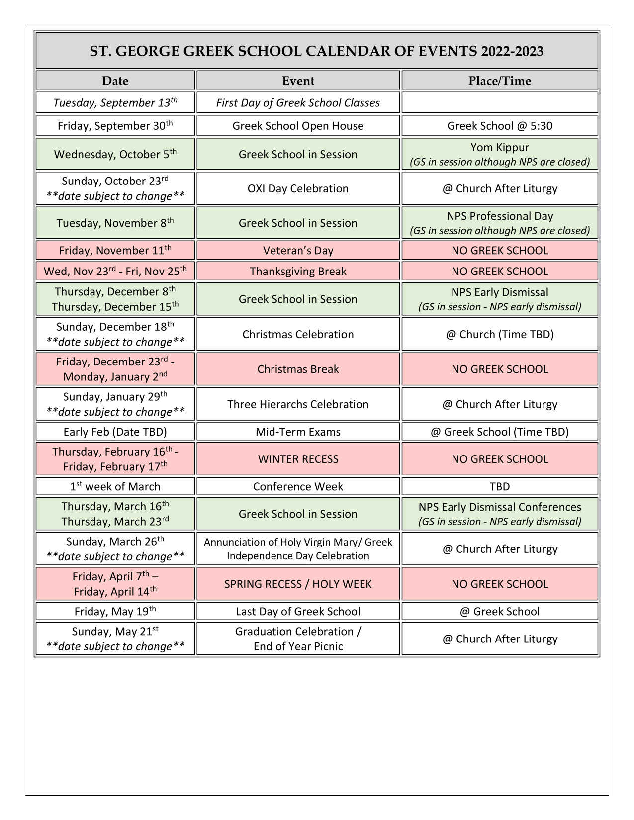 Greek School Homepage | St. George Greek Orthodox Church